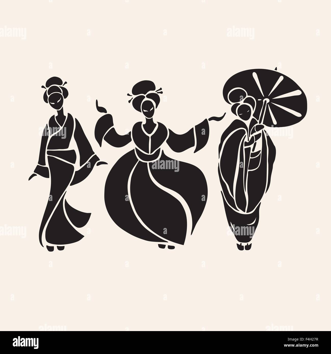 Beautiful Chinese Women Stock Vector Image & Art - Alamy