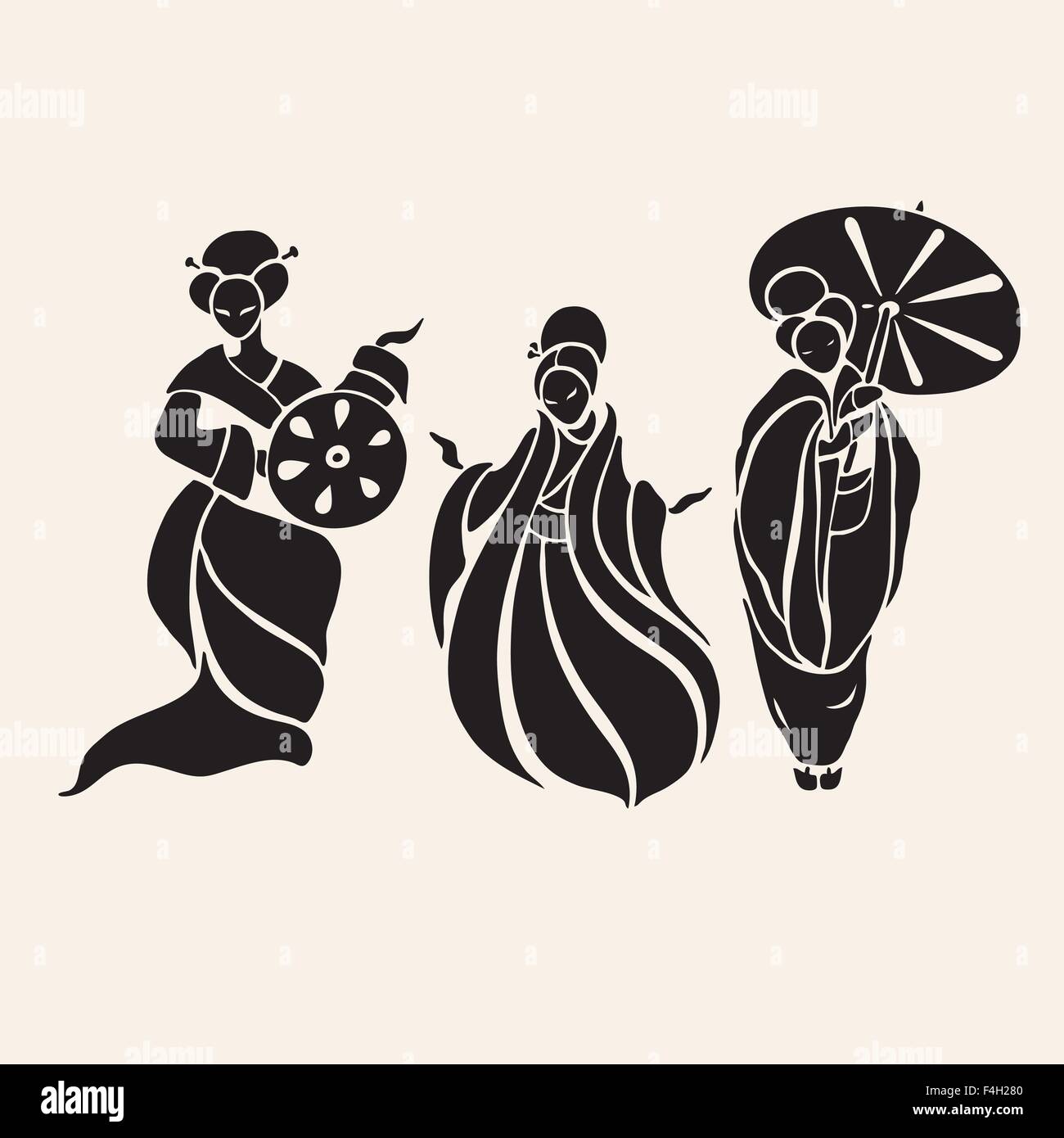 Beautiful Chinese Women Stock Vector Image & Art - Alamy