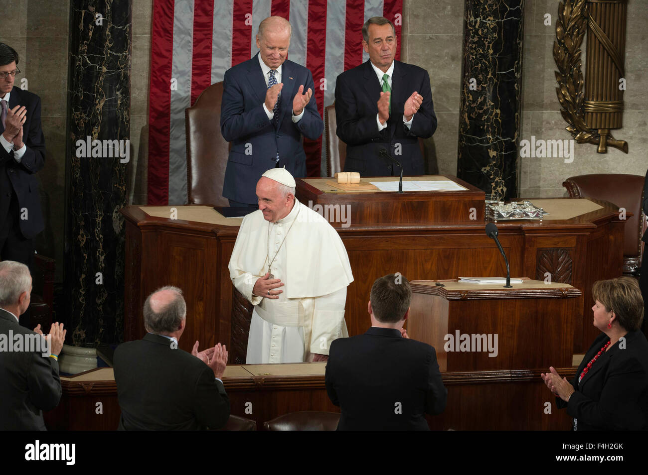 Pope Francis during during an address to a joint meeting of Congress at ...