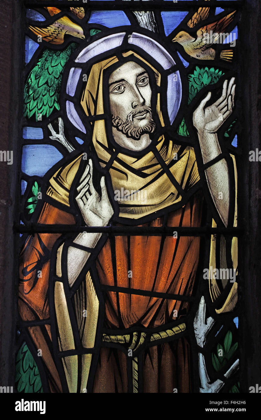 Modern Stained Glass Window by Celtic Studios depicting St Francis of ...