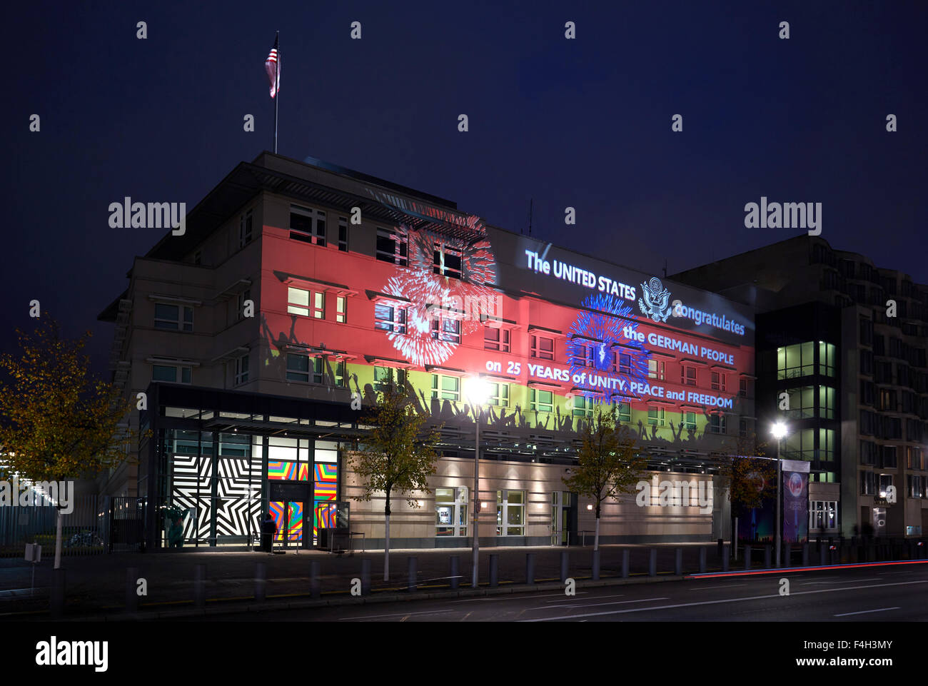 Berlin Festival of Lights, American embassy Stock Photo - Alamy