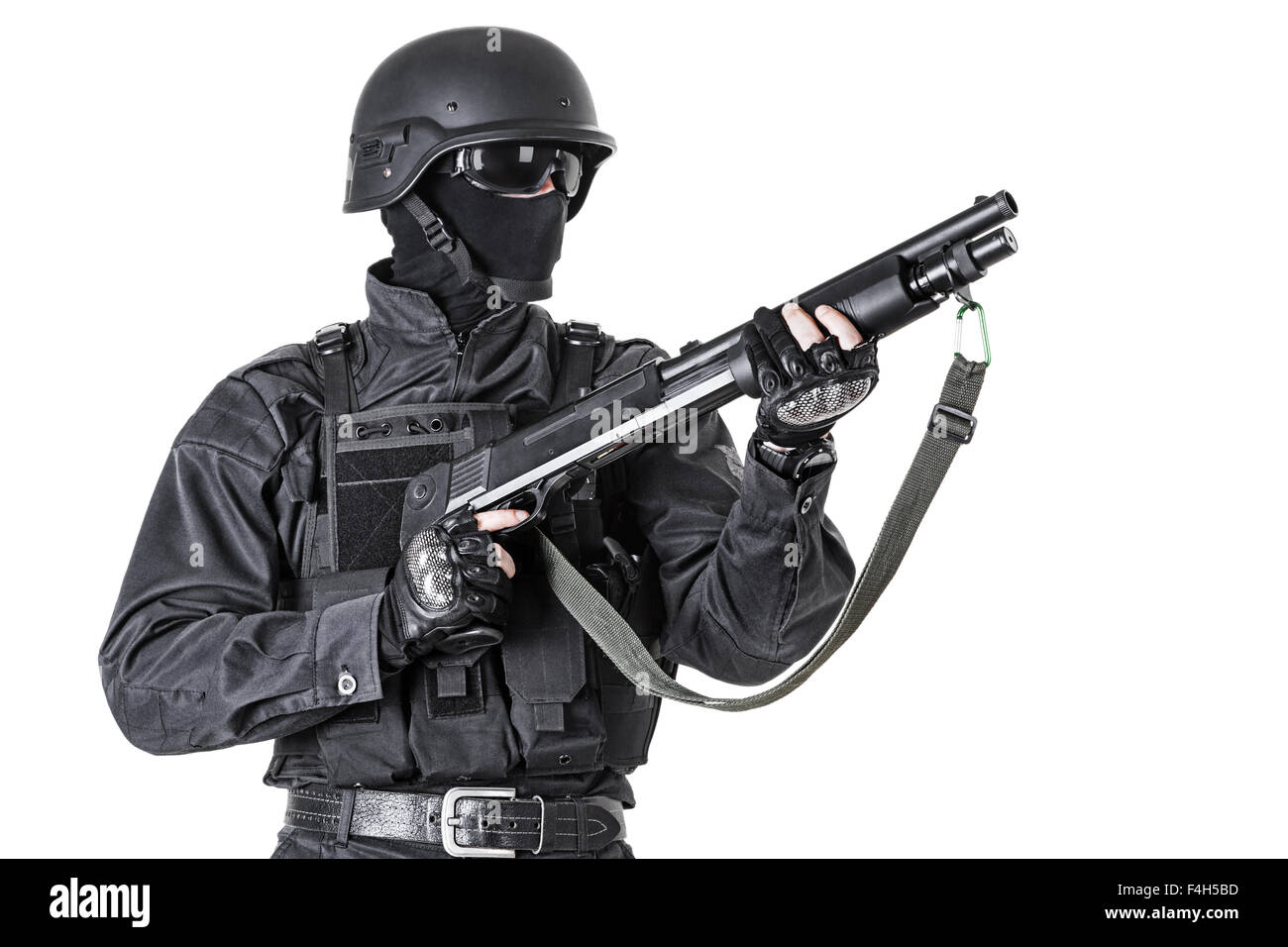 police officer with shotgun Stock Photo - Alamy