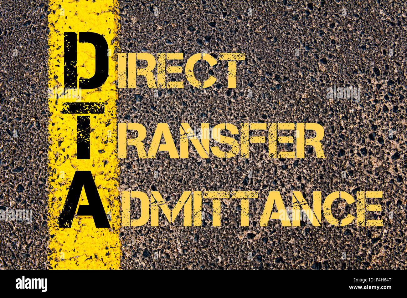 Concept image of Business Acronym DTA as DIRECT TRANSFER ADMITTANCE ...