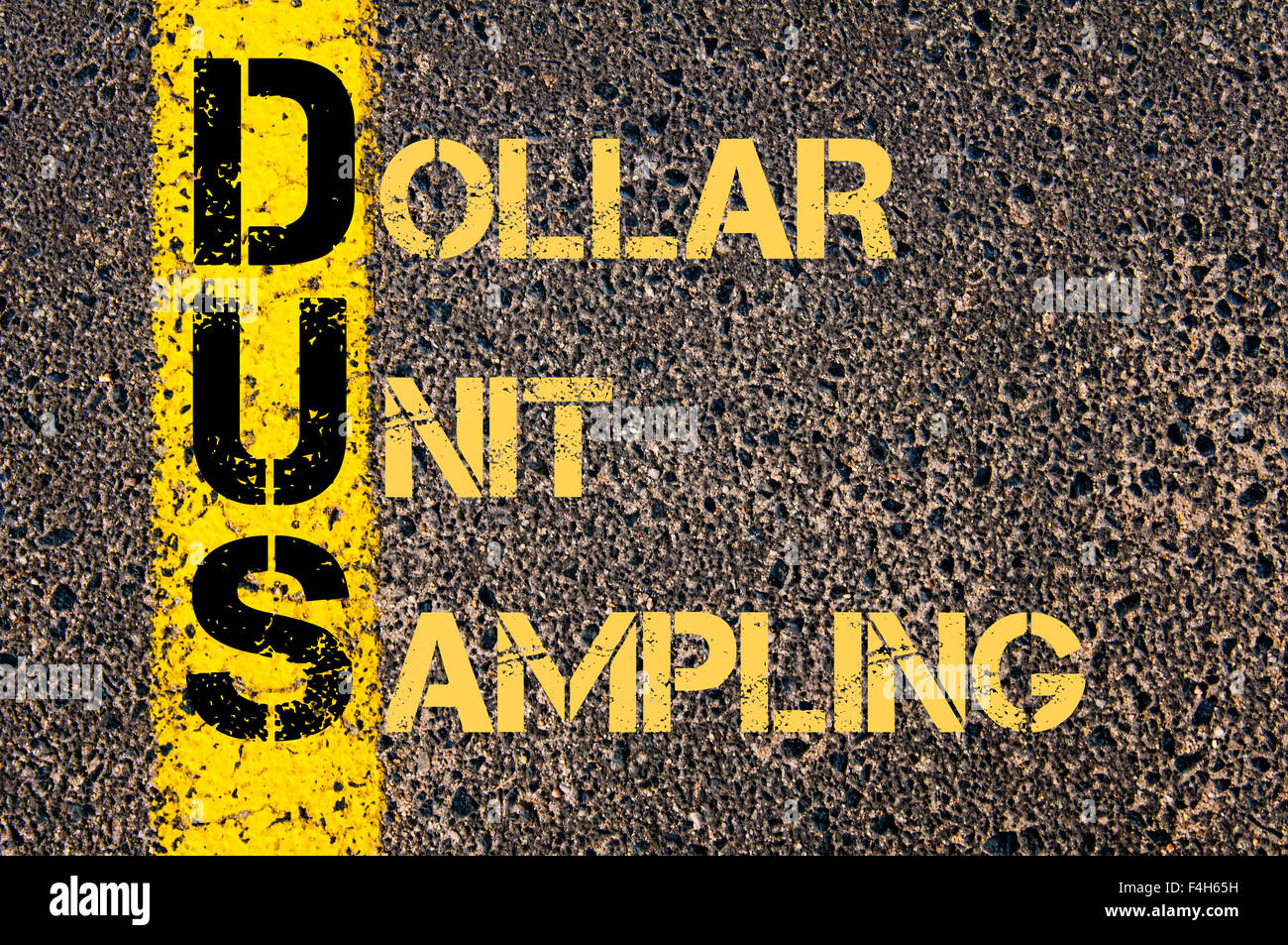 Concept image of Business Acronym DUS as DOLLAR UNIT SAMPLING written ...