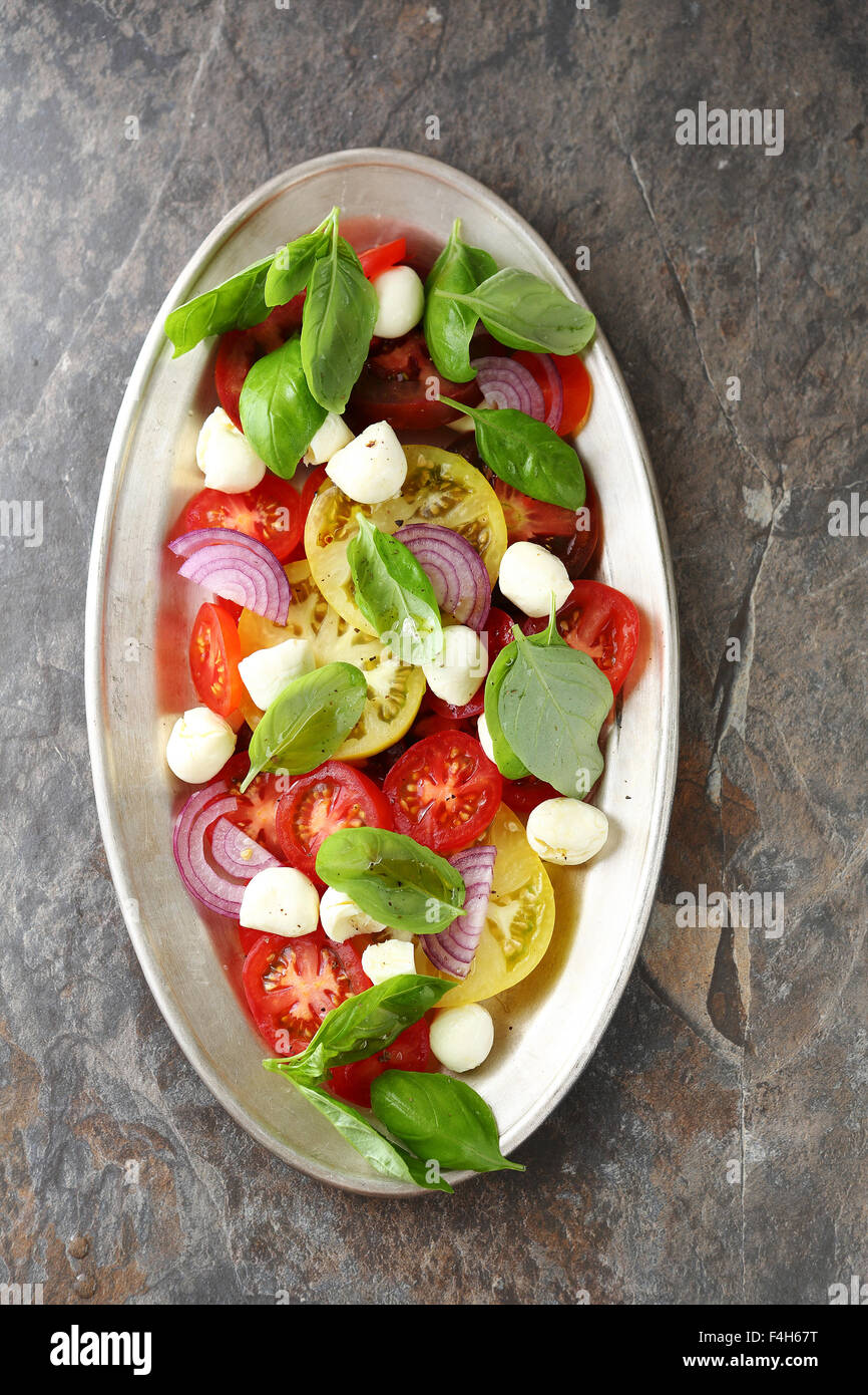 bright summer caprese salad, above Stock Photo - Alamy