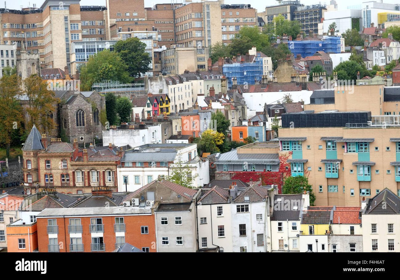 Cityscape of Bristol, England. showing old and new parts including the ...