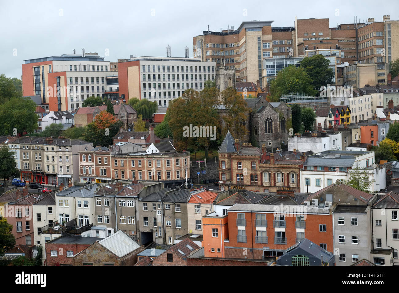 Cityscape of Bristol, England. showing old and new parts including the ...