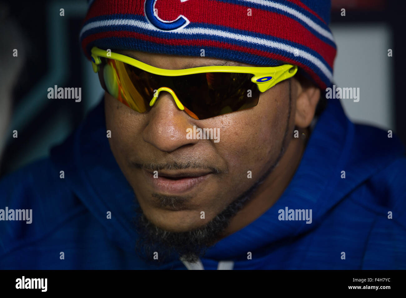 New York, NY, USA. 17th Oct, 2015. Chicago Cubs coach MANNY RAMIREZ ...