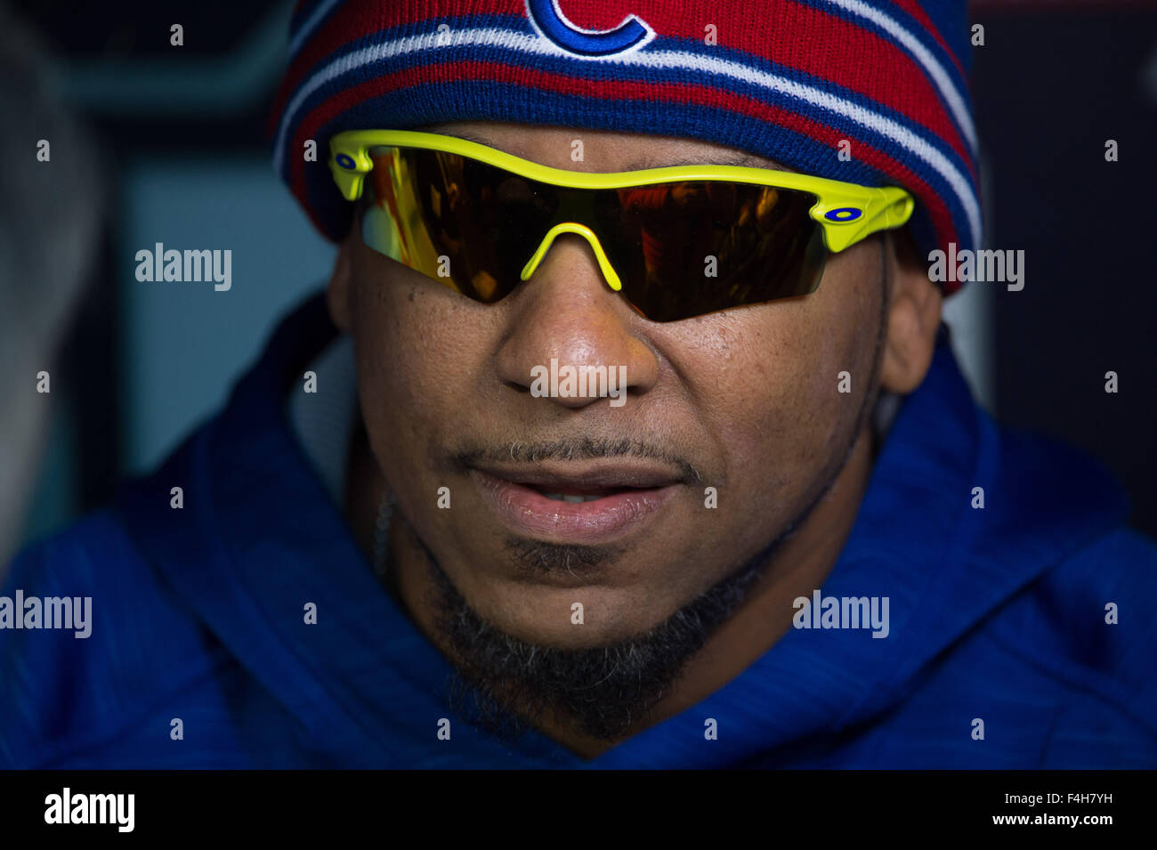 New York, NY, USA. 17th Oct, 2015. Chicago Cubs coach MANNY RAMIREZ ...