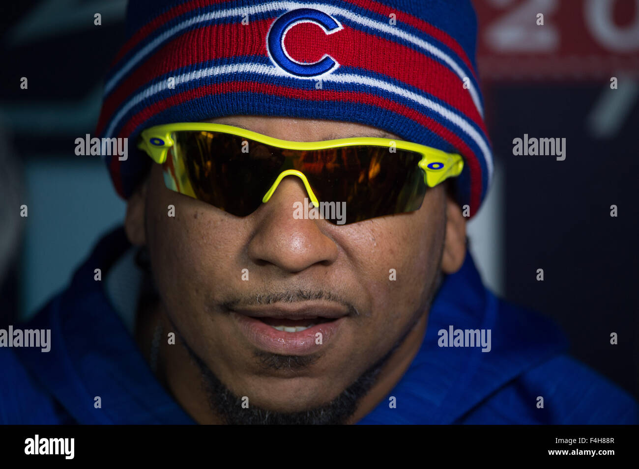 New York, NY, USA. 17th Oct, 2015. Chicago Cubs coach MANNY RAMIREZ ...