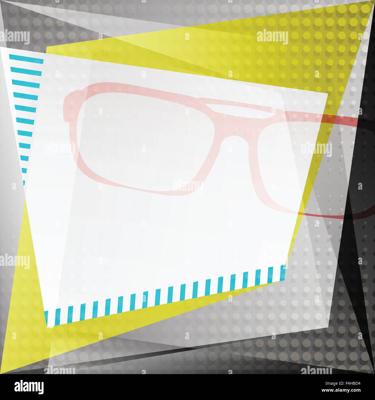 abstract background with sunglasses and paper texture and white frame ...