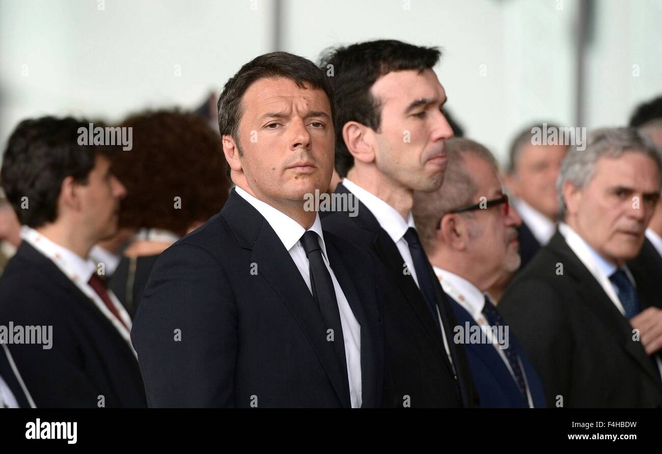 Italian Prime Minister Matteo Renzi at the opening ceremony of 2015 ...