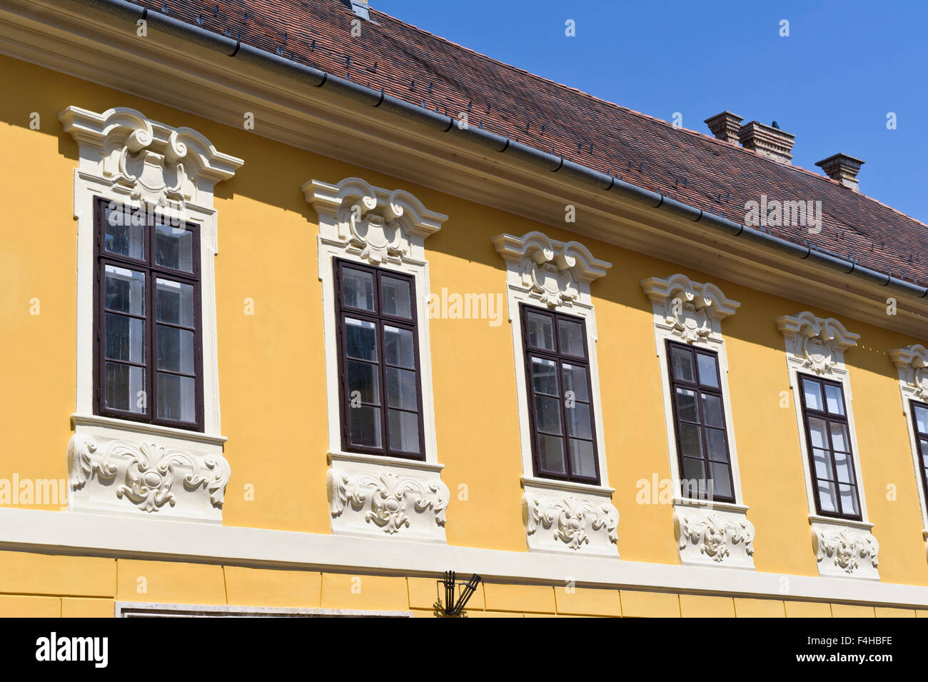 A brightly coloured building in Buda, Budapest, Hungary Stock Photo - Alamy