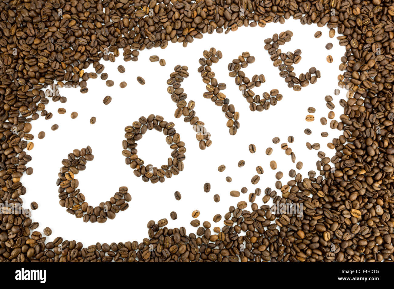 Word coffee made of coffee beans on white background Stock Photo - Alamy
