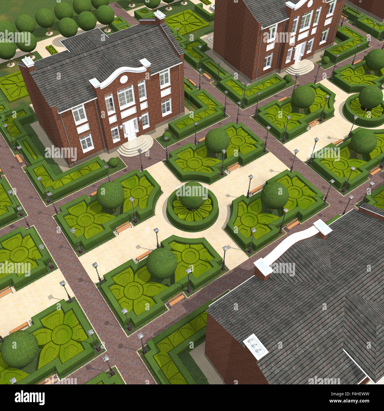 Master plan of the village. 3d model render Stock Photo - Alamy