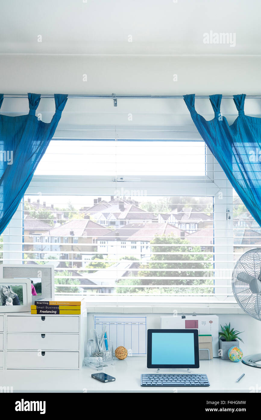 Home and Business office interior set up with a mobile phone and tablet ...