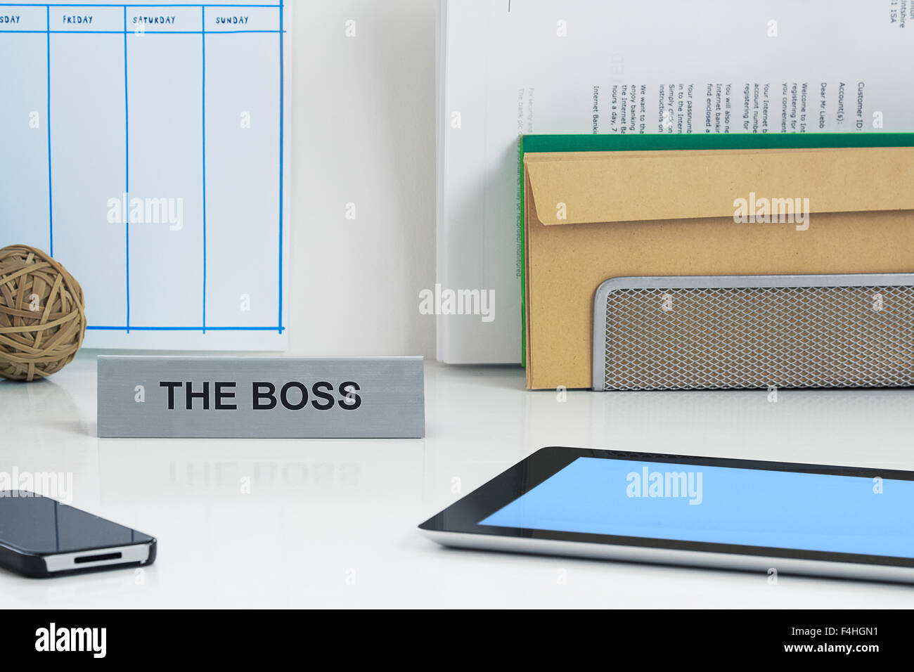 Home and Business office interior set up with a mobile phone and tablet ...
