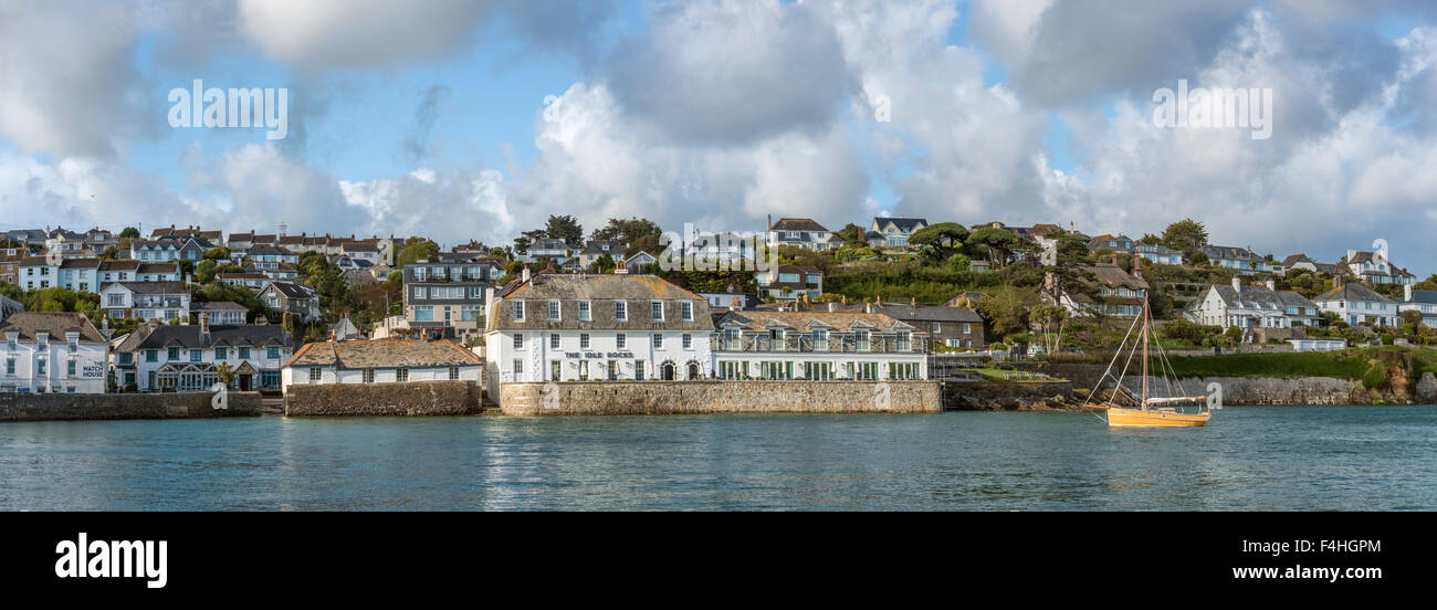 The Idle Rocks Hotel at the harbor of St.Mawes, Cornwall, England, UK ...
