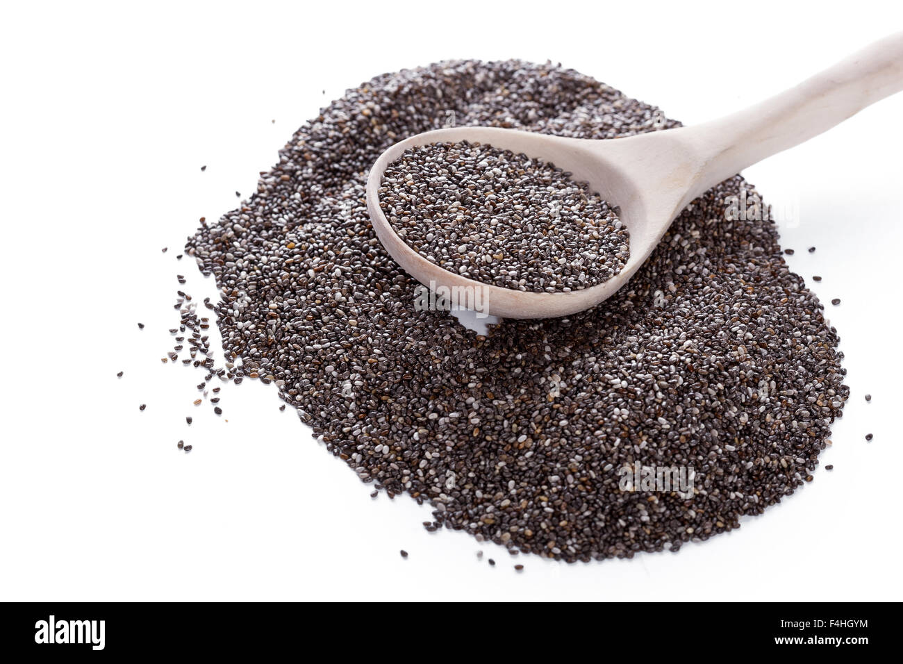 Dry chia seeds in spoon on white background Stock Photo - Alamy