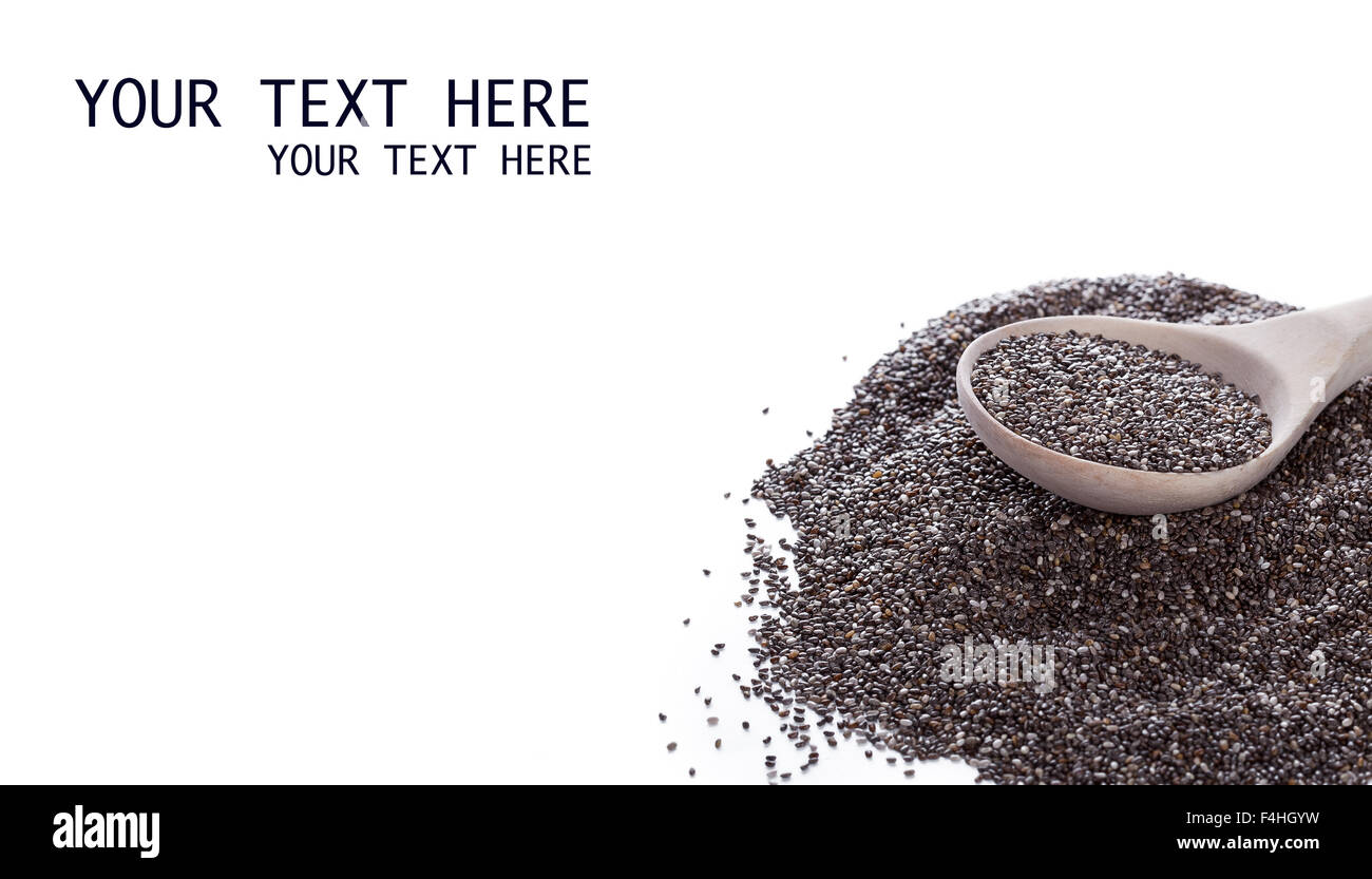 Dry chia seeds in spoon on white background Stock Photo - Alamy
