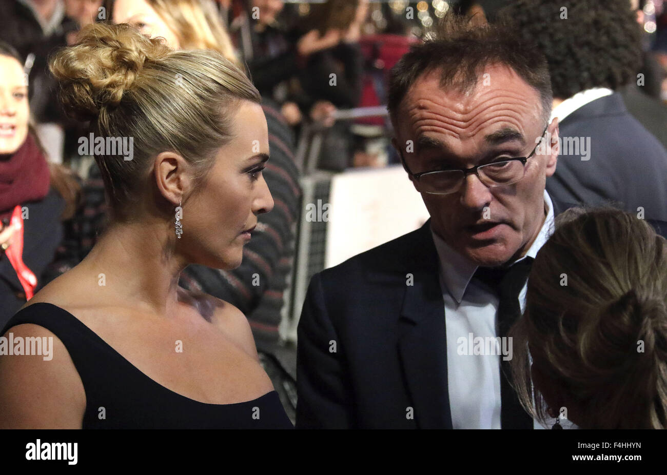 London, UK. 18th Oct, 2015. Kate Winslet and Danny Boyle attending ...