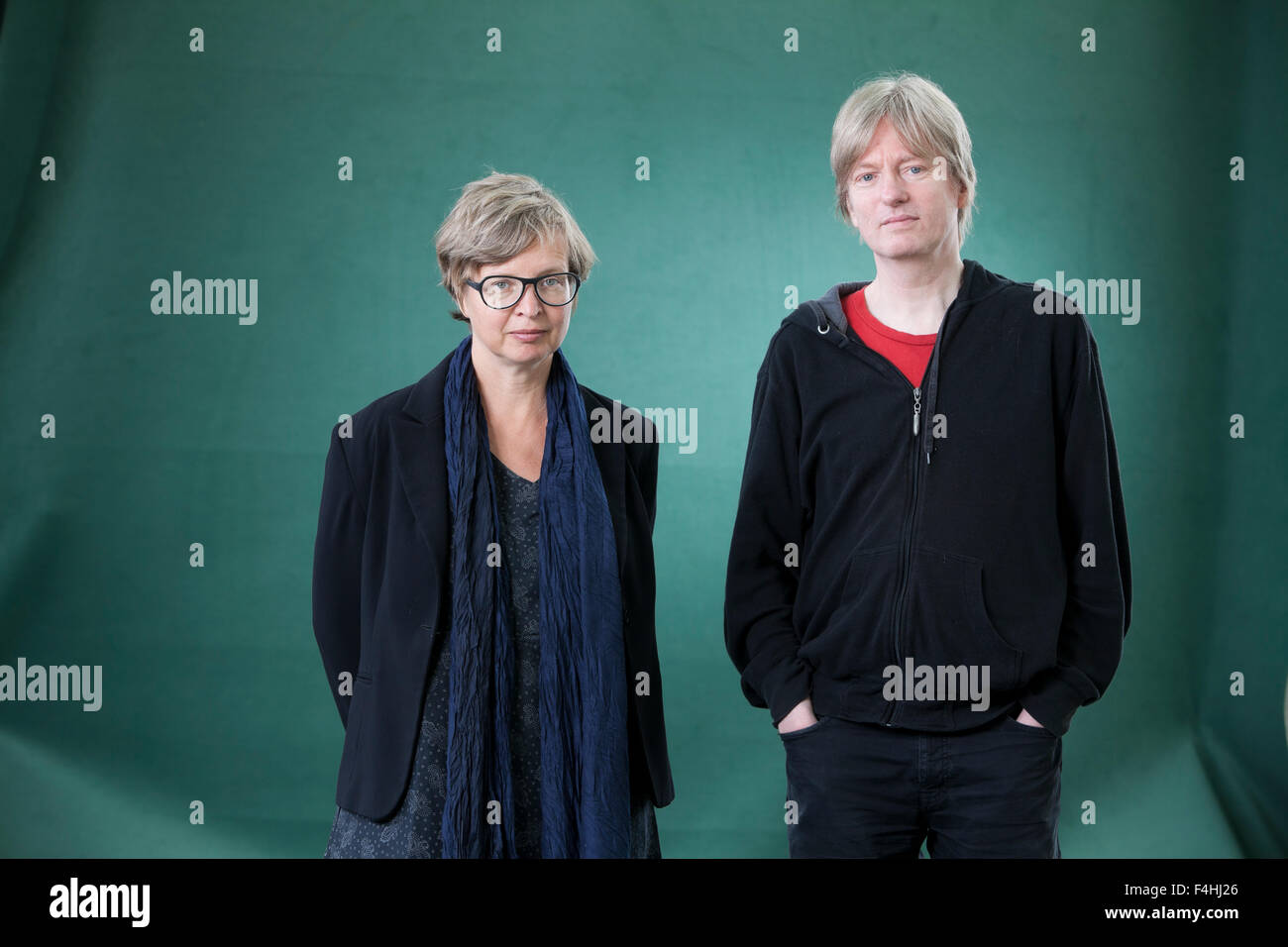 Jenny Erpenbeck, the German director and writer, with Michel Faber, the ...