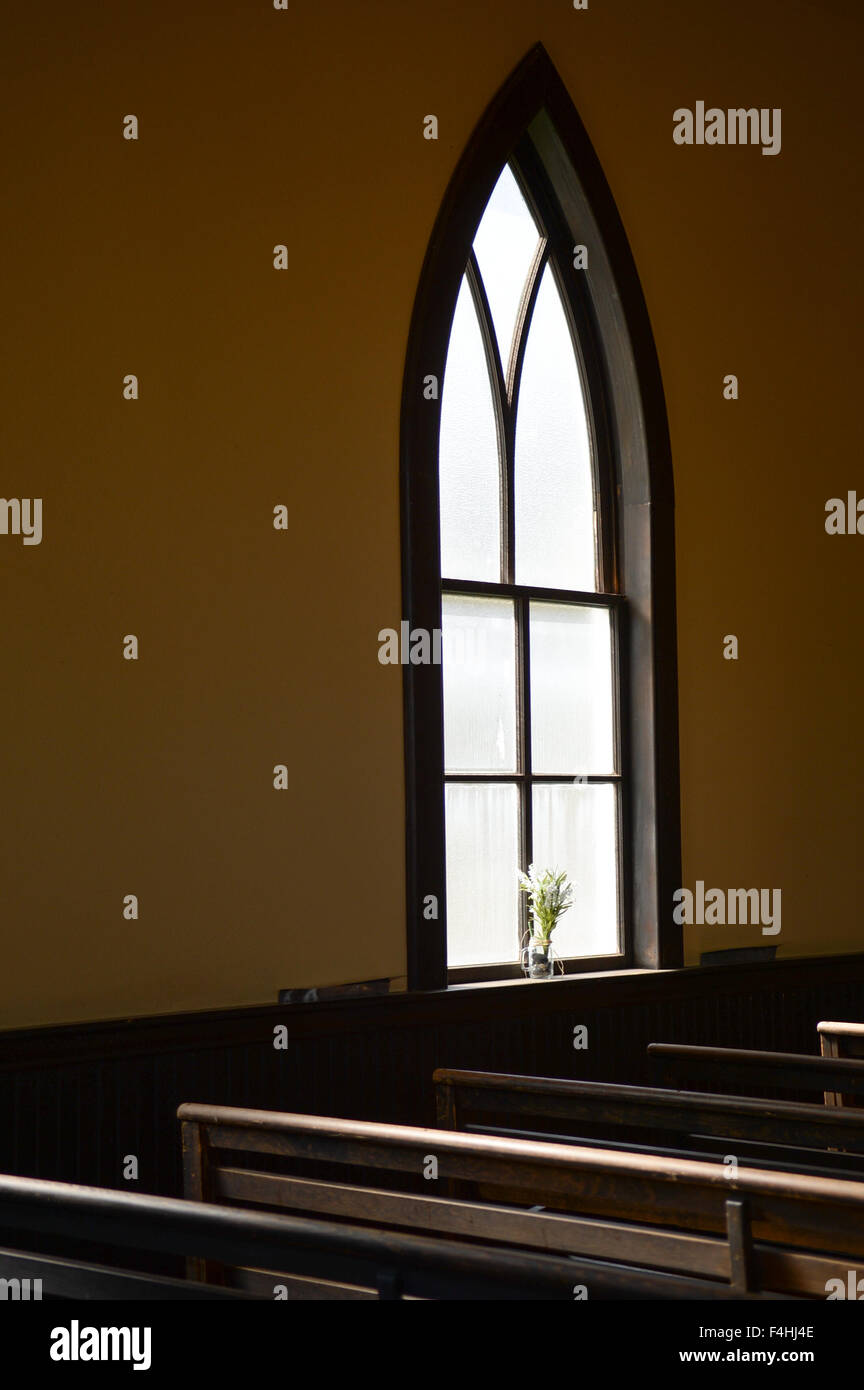 Rural Church window in Arizona Stock Photo - Alamy