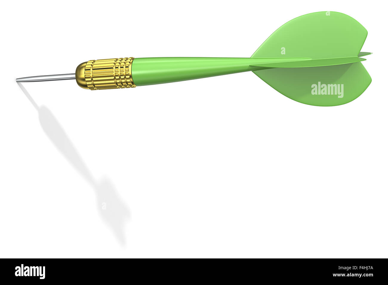 Classic green Dart Arrow. Shadow on White background Stock Photo - Alamy