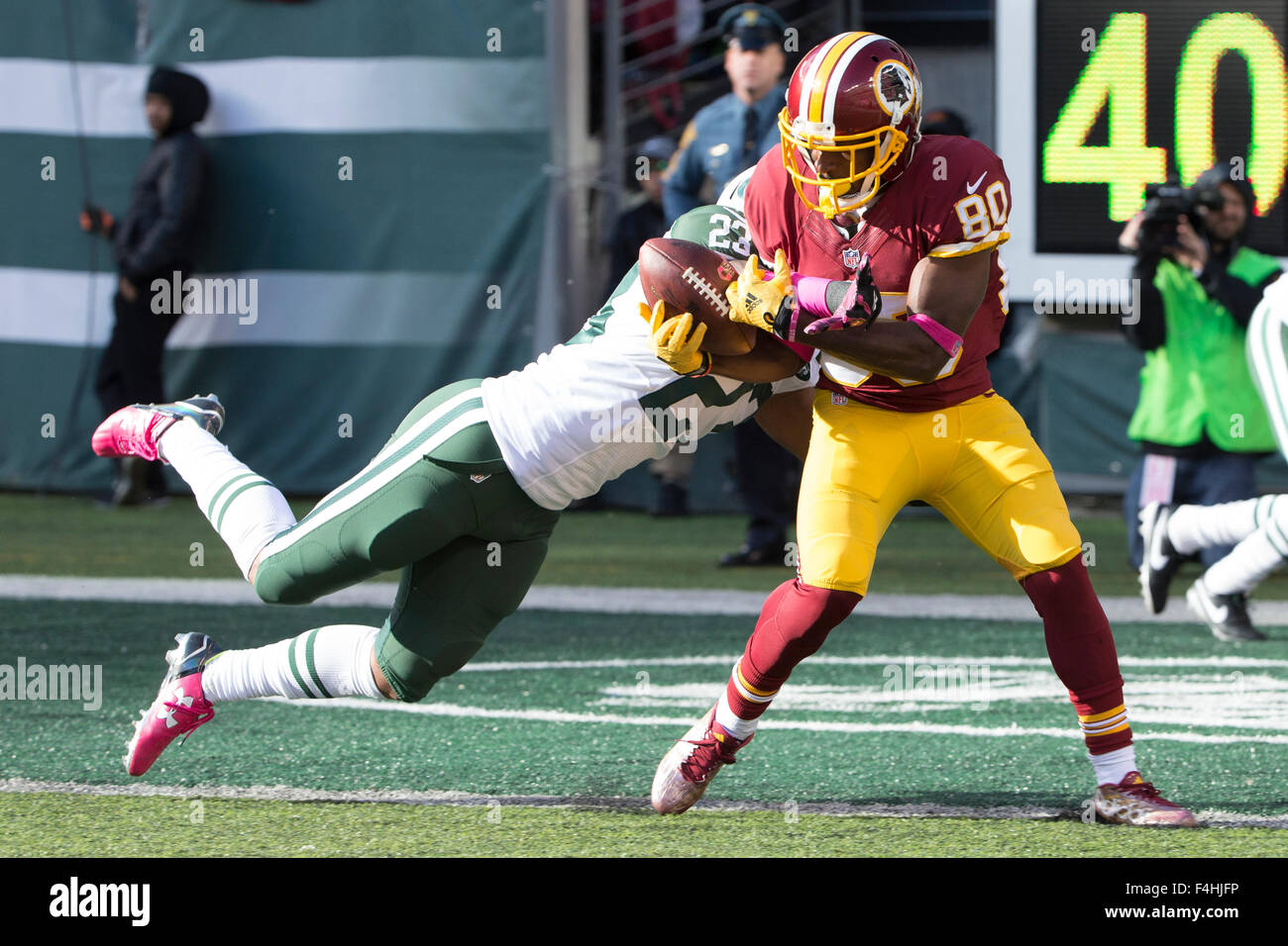East Rutherford, New Jersey. 18th Oct, 2015. Washington Redskins wide ...