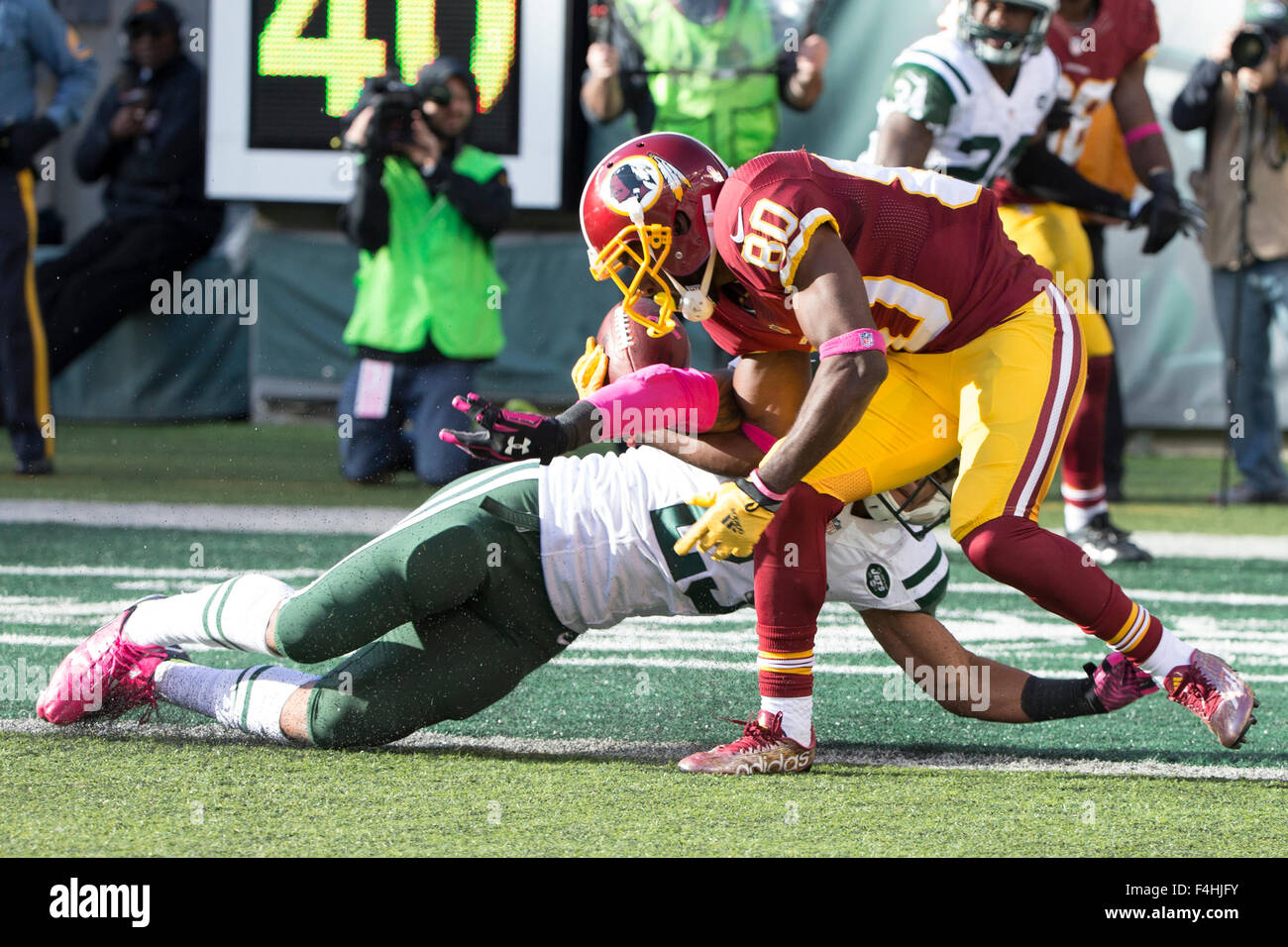 East Rutherford, New Jersey. 18th Oct, 2015. Washington Redskins wide ...