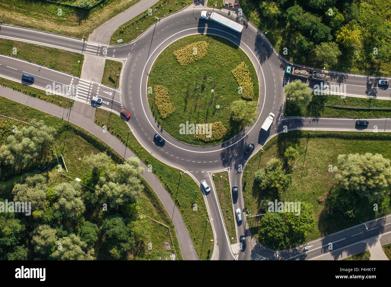 Aerial view of roundabout hi-res stock photography and images - Alamy