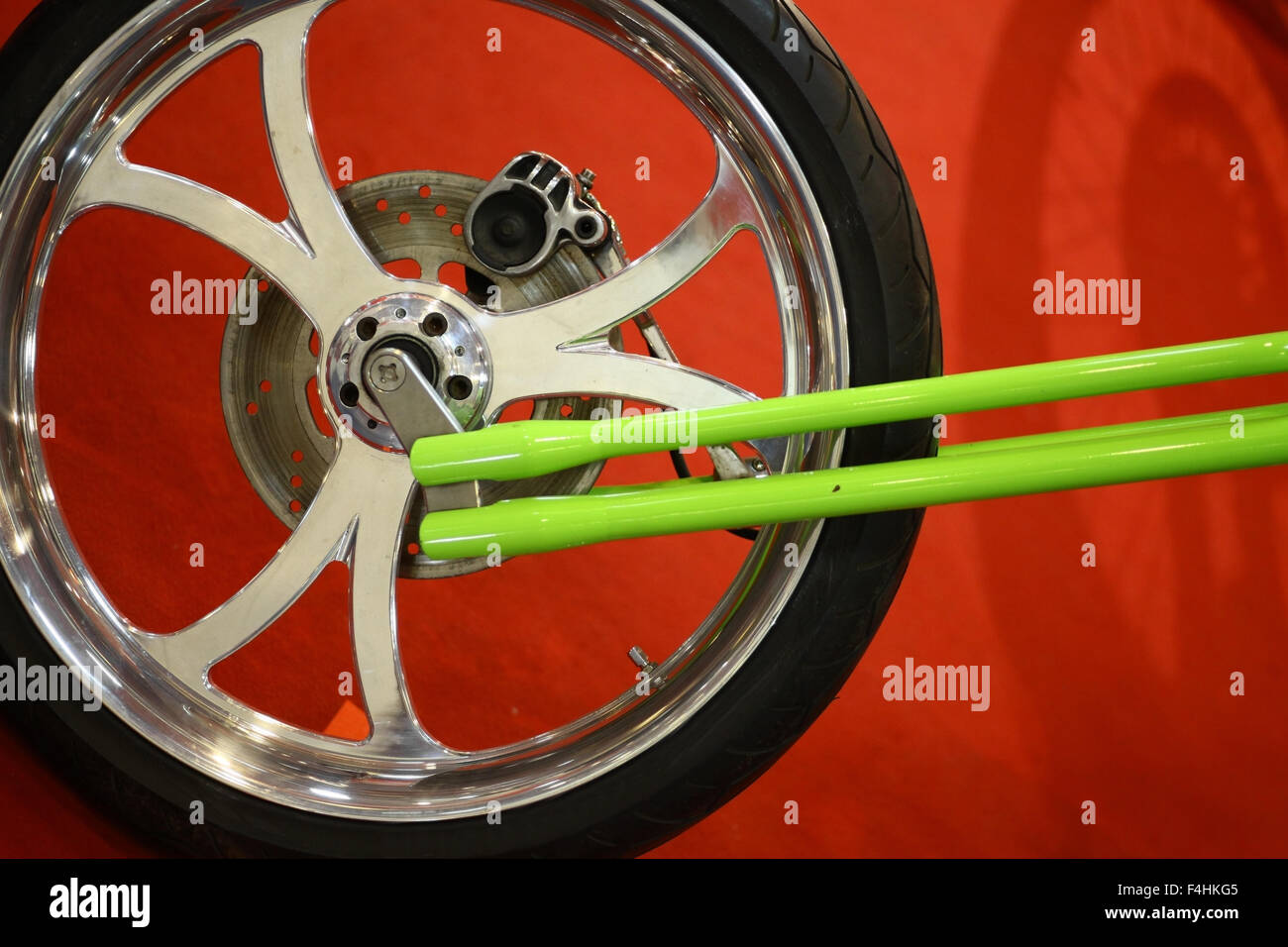 Color close up of a motorcycle wheel Stock Photo - Alamy