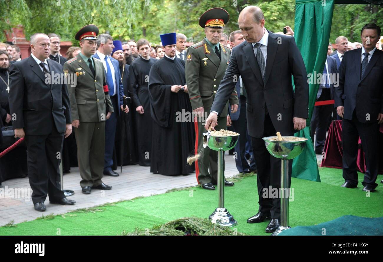 Russian President Vladimir Putin during the funeral of former prime ...