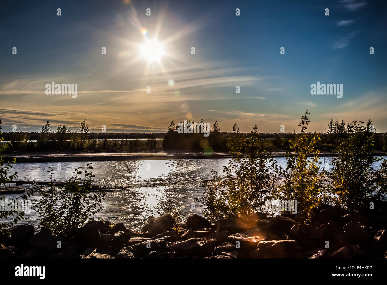 Tanana River at sunset Stock Photo - Alamy