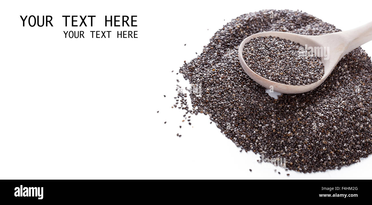 Dry chia seeds in spoon on white background Stock Photo - Alamy