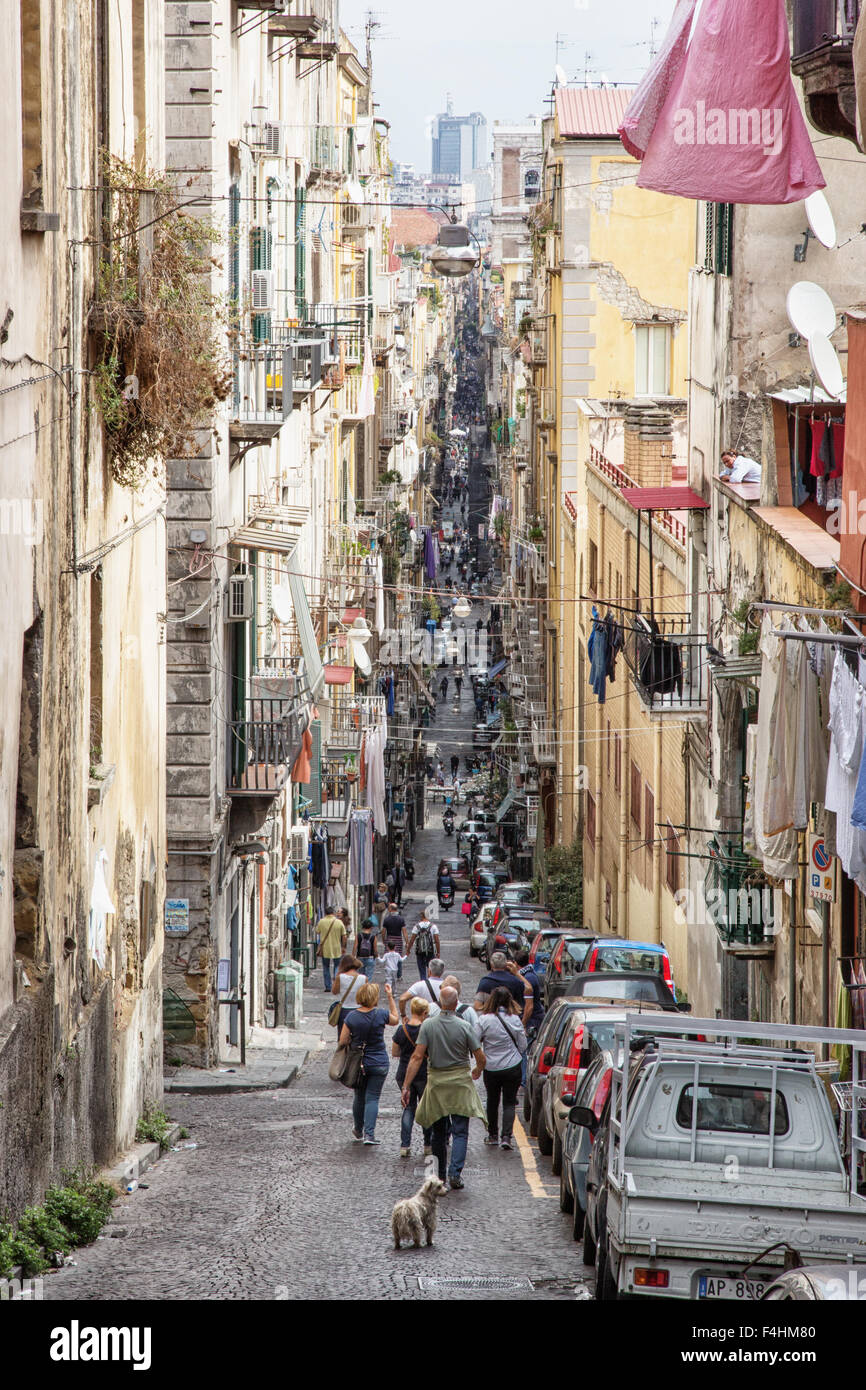 NAPLES (Italy) - Spaccanapoli, that cut in two parts the historical ...