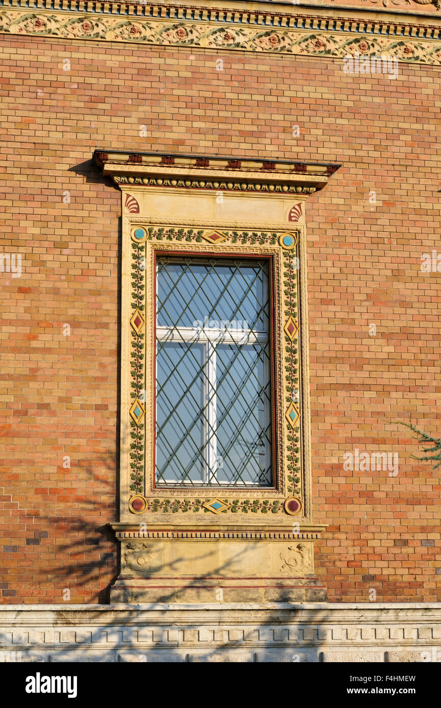 A decorative window from the Hall of Art building near Heroes Square ...