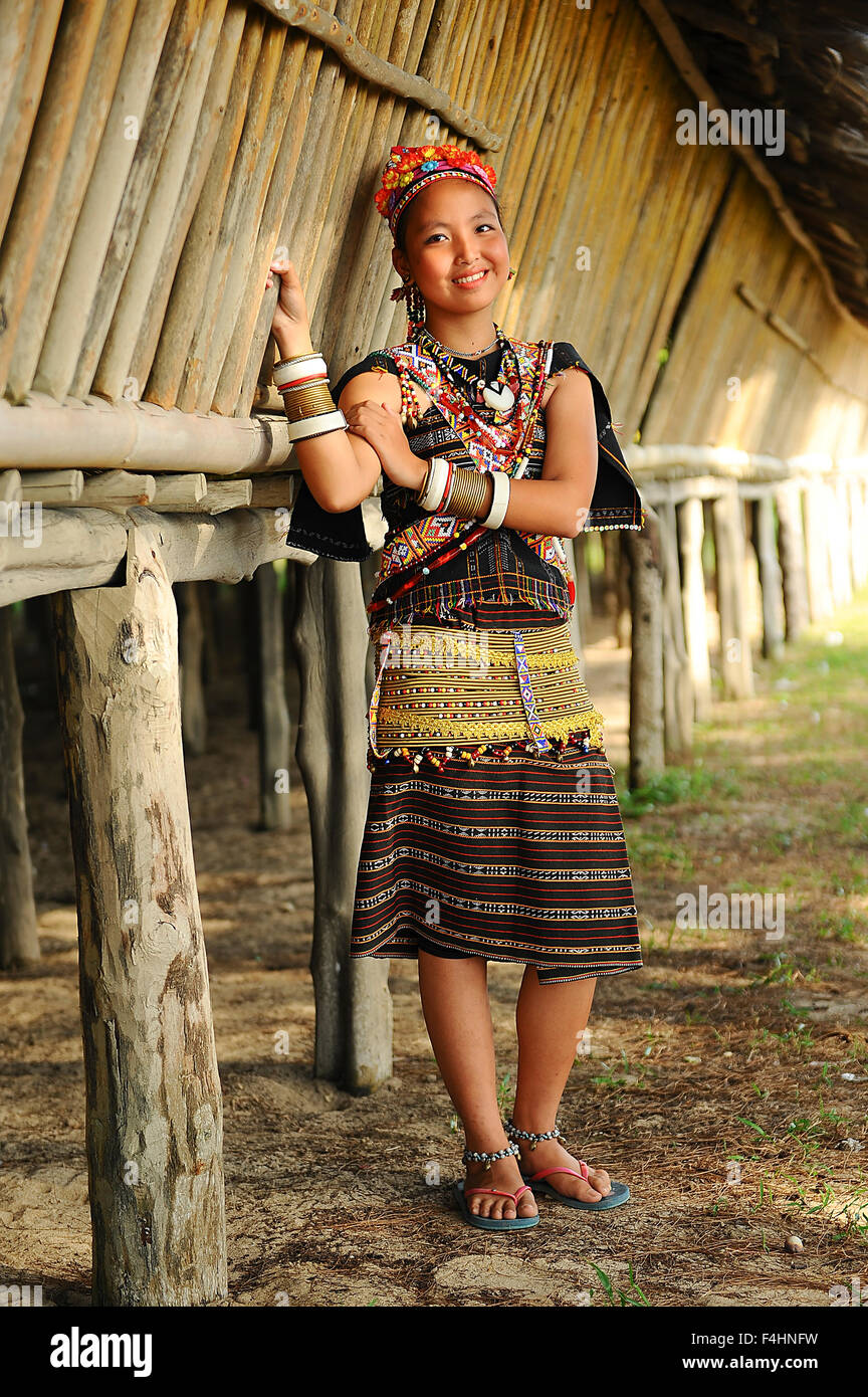 Kudat, Sabah Malaysia. April 10, 2013: A young lady from Rungus ethnic ...