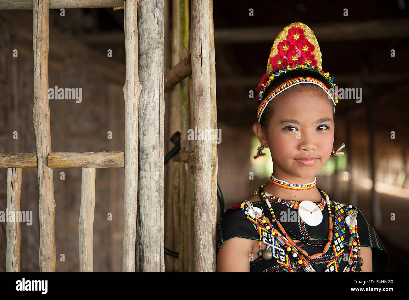 Kudat, Sabah Malaysia. April 10, 2013: A young lady from Rungus ethnic ...