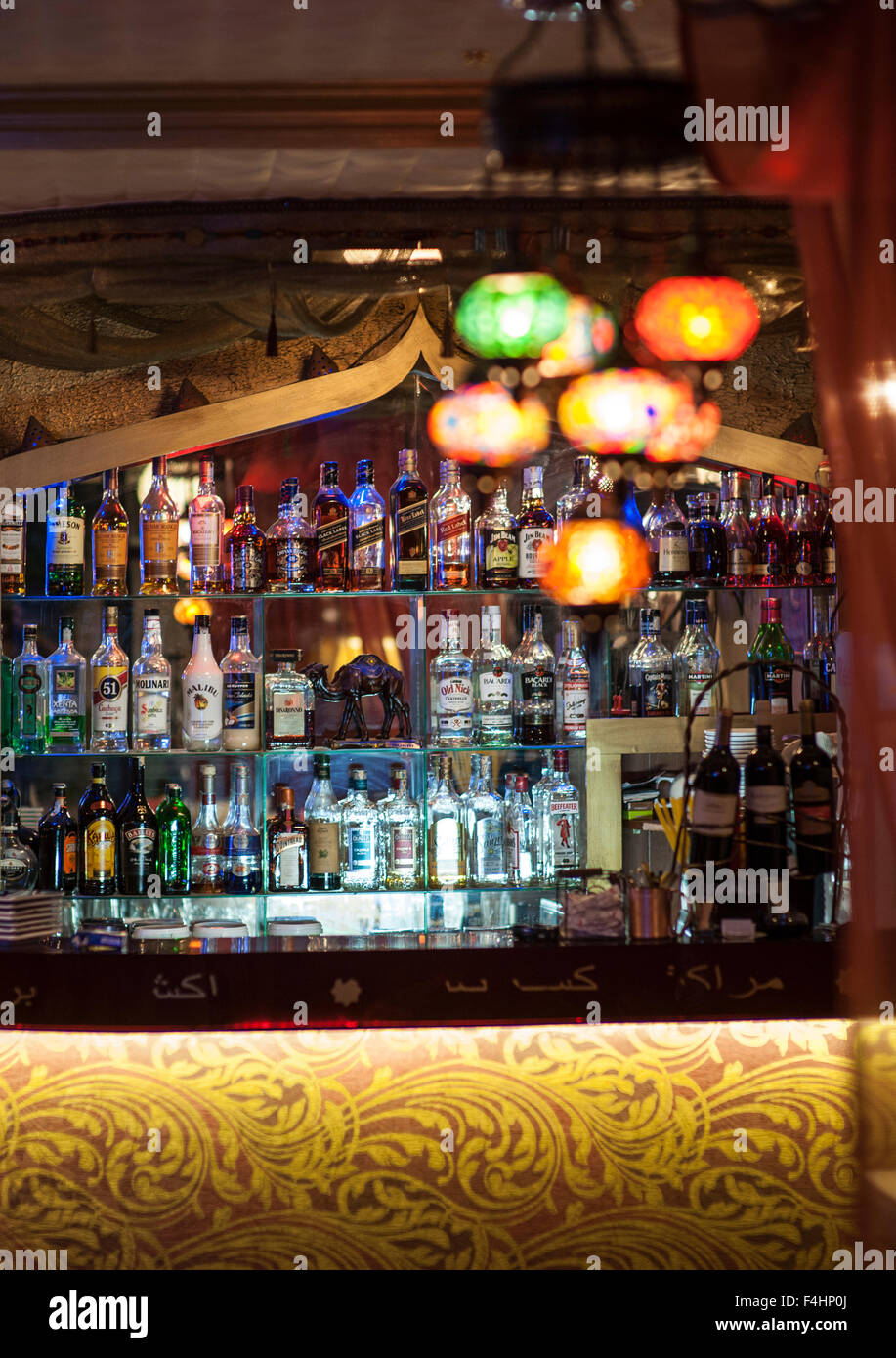 Detail of the interior of a bar in the old town in Tbilisi, the capital ...