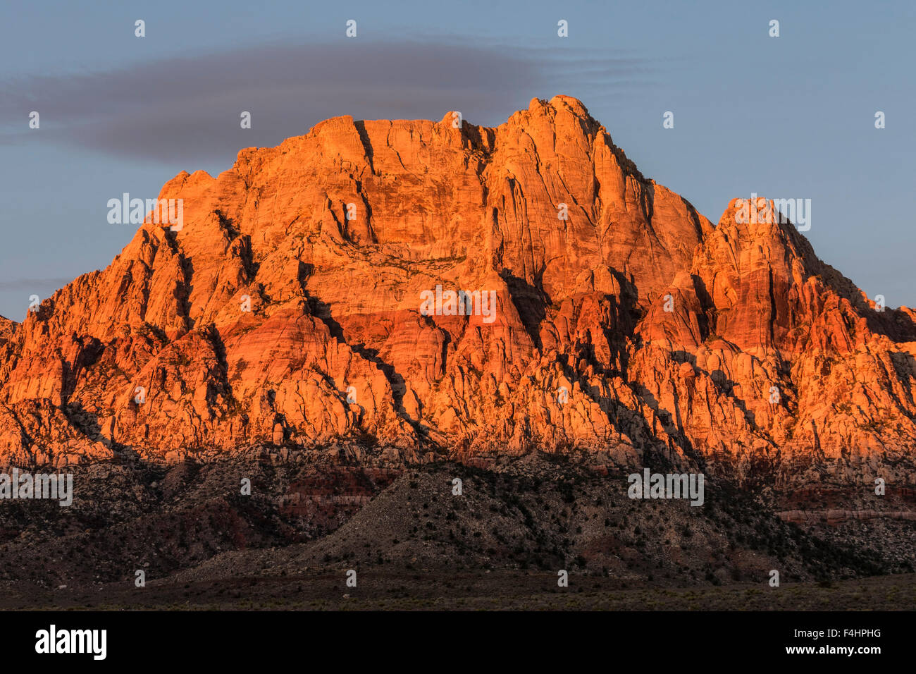 Dawn light on Mt Wilson in Red Rock National Recreation Area near Las ...