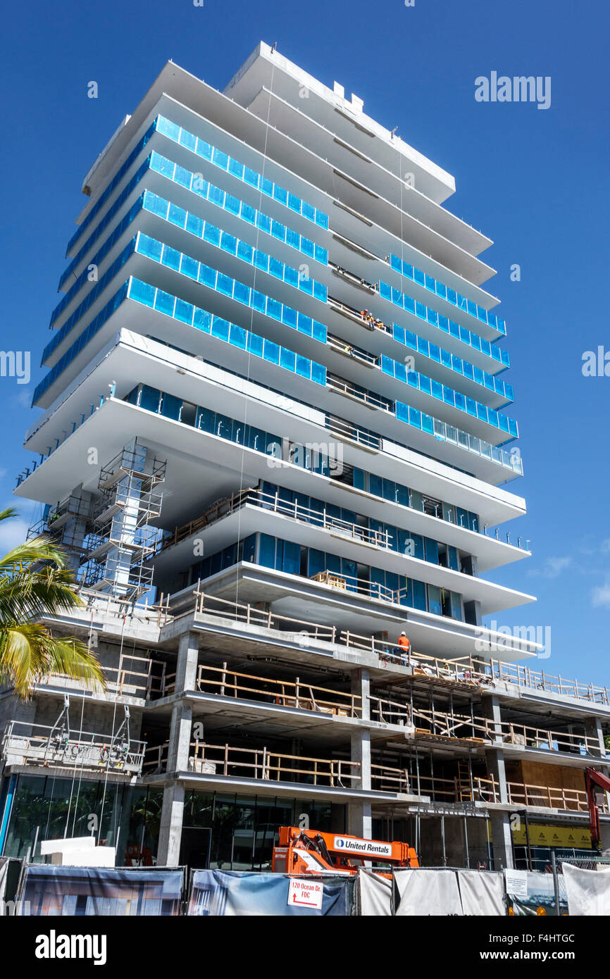 Miami Beach Florida,Ocean Drive,under construction site,condominium ...
