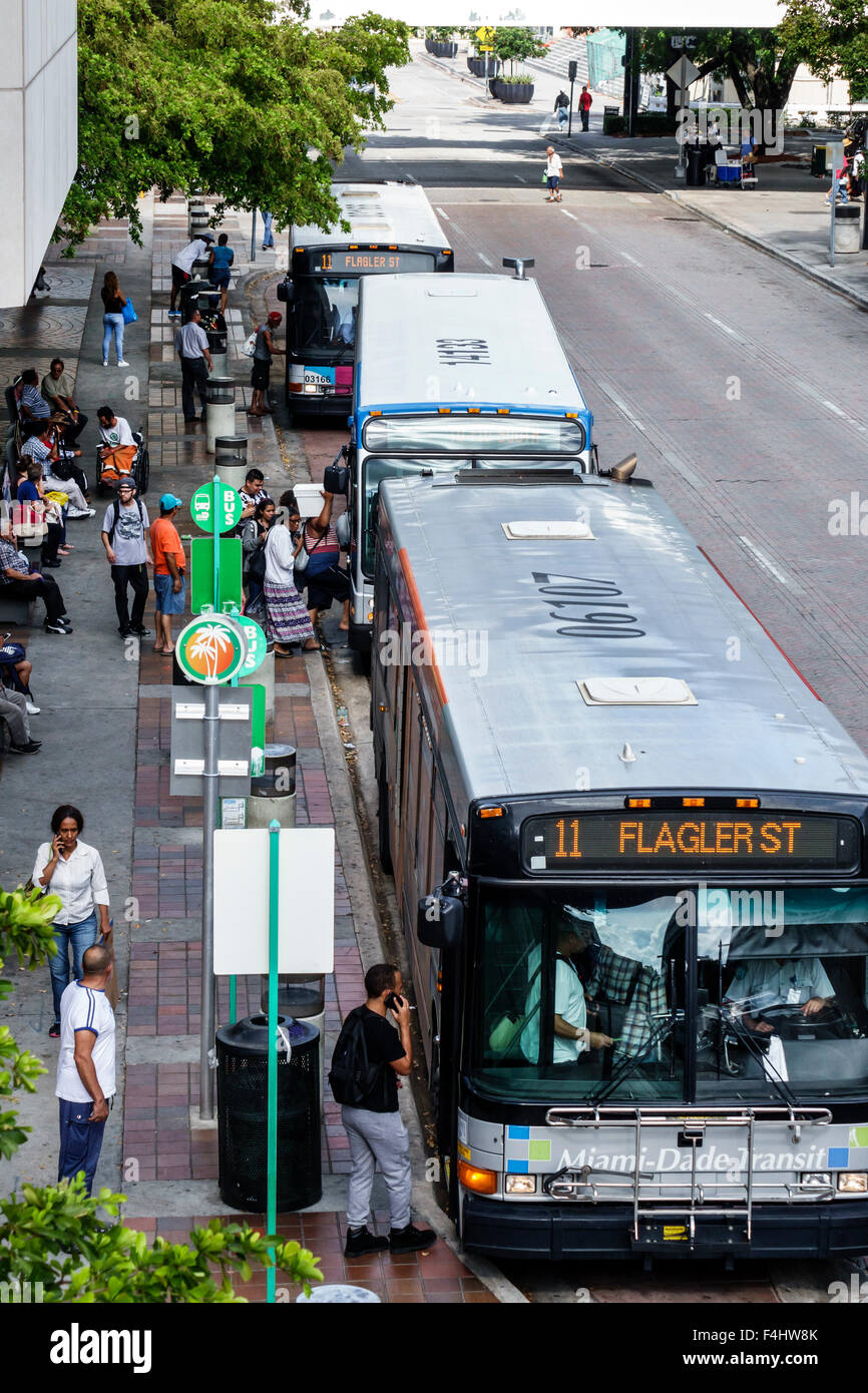 Miami Florida,NW 1st Street,Flagler Street bus,Miami-Dade Metrobus ...