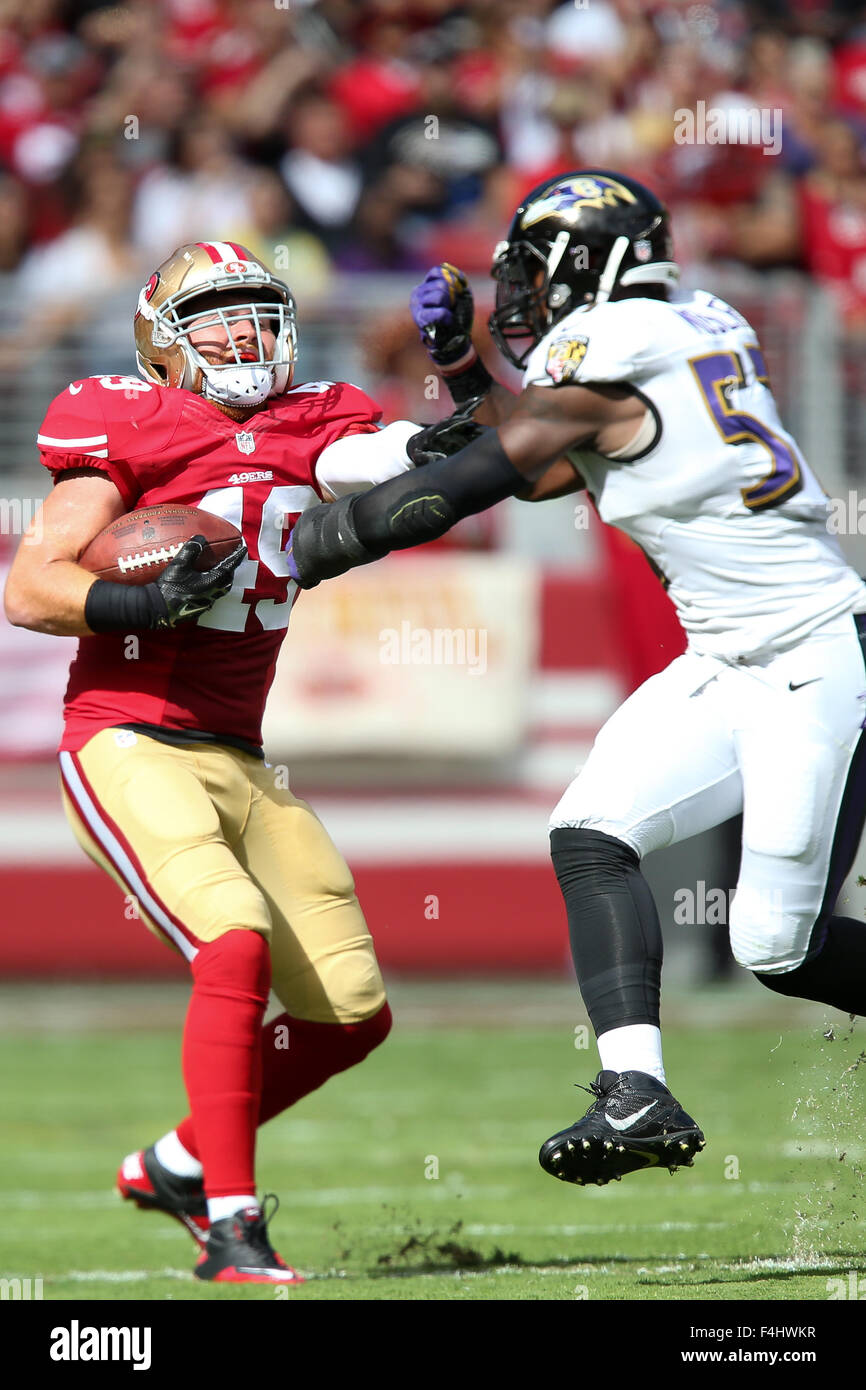 Santa Clara, USA. 18th Oct, 2015. San Francisco 49ers fullback Bruce ...