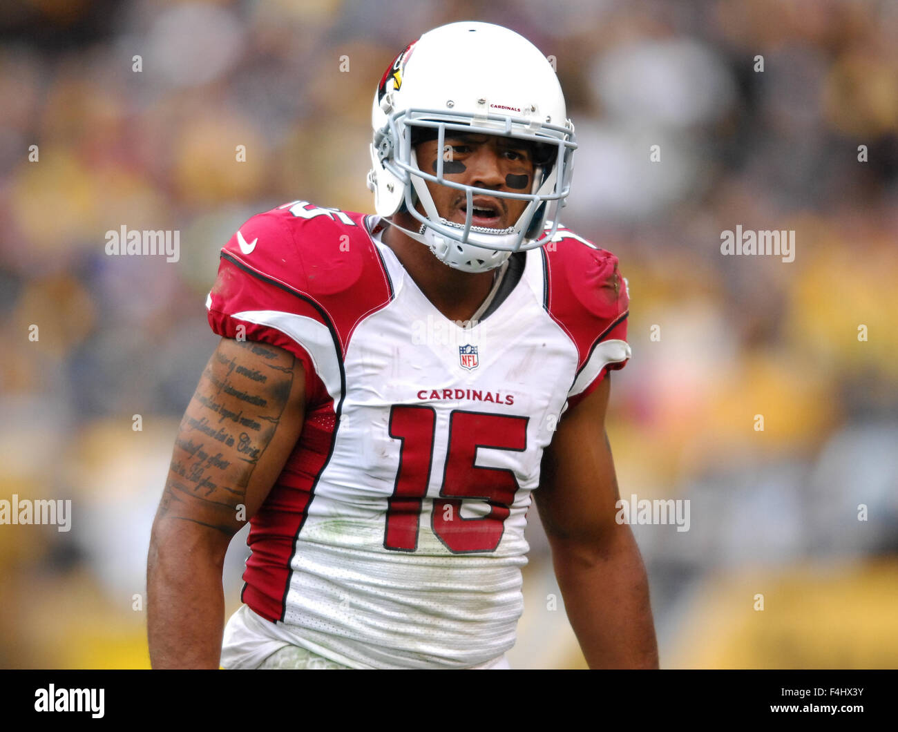 Pittsburgh, PA, USA. 18th Oct, 2015. Michael Floyd #15 during the ...
