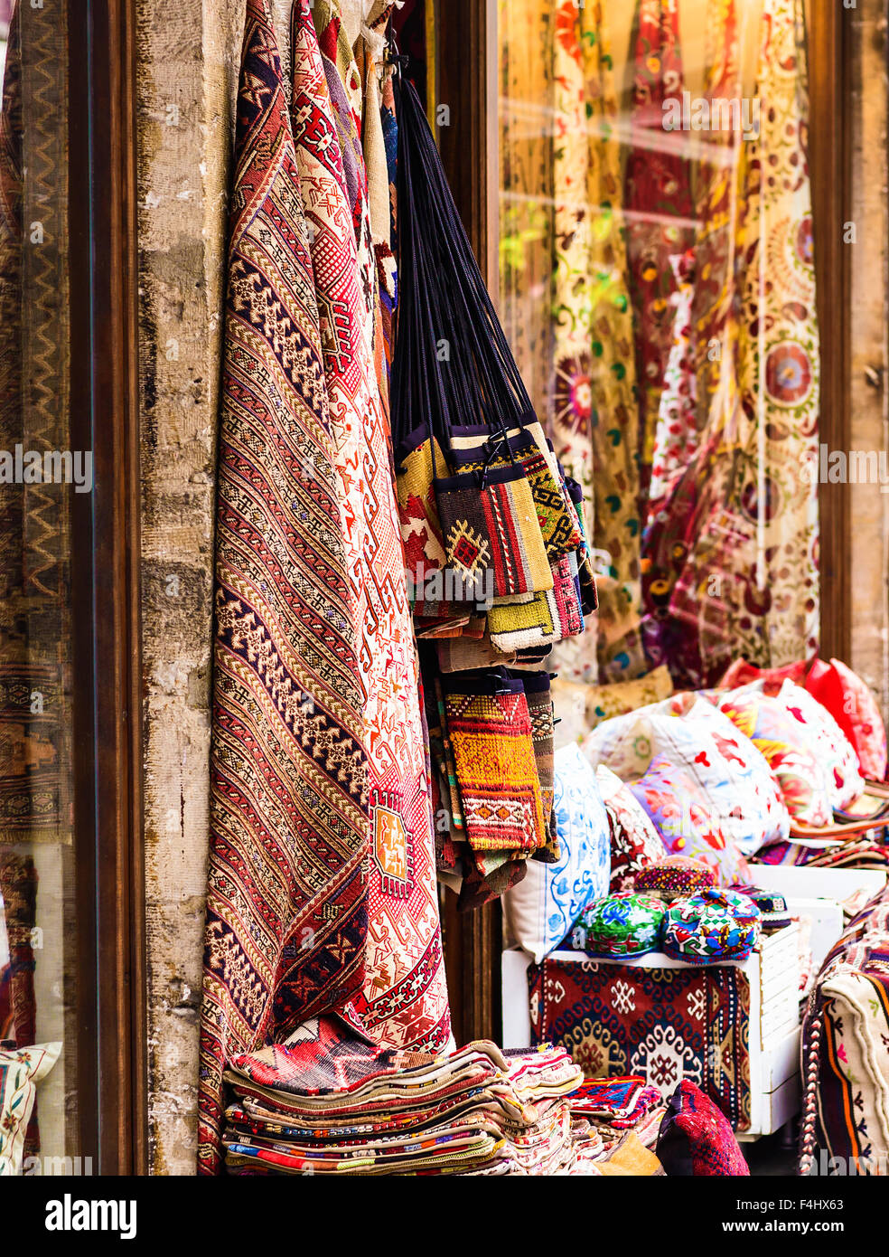 Textiles in the bazaar on Istanbul Stock Photo - Alamy
