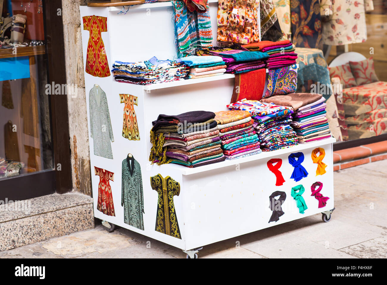 Textiles in the bazaar on Istanbul Stock Photo - Alamy