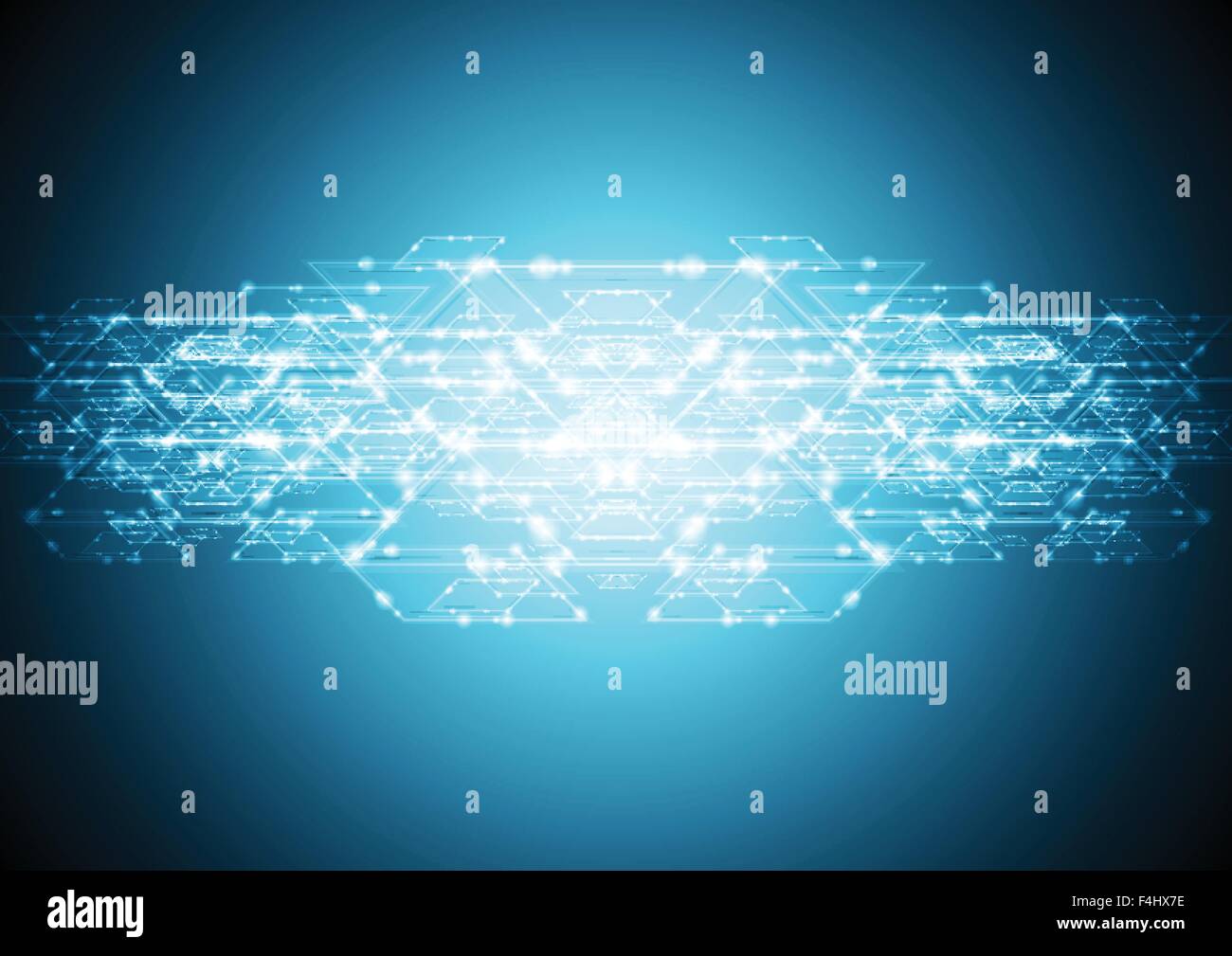 Abstract shiny bright blue tech card illustration. Vector background ...