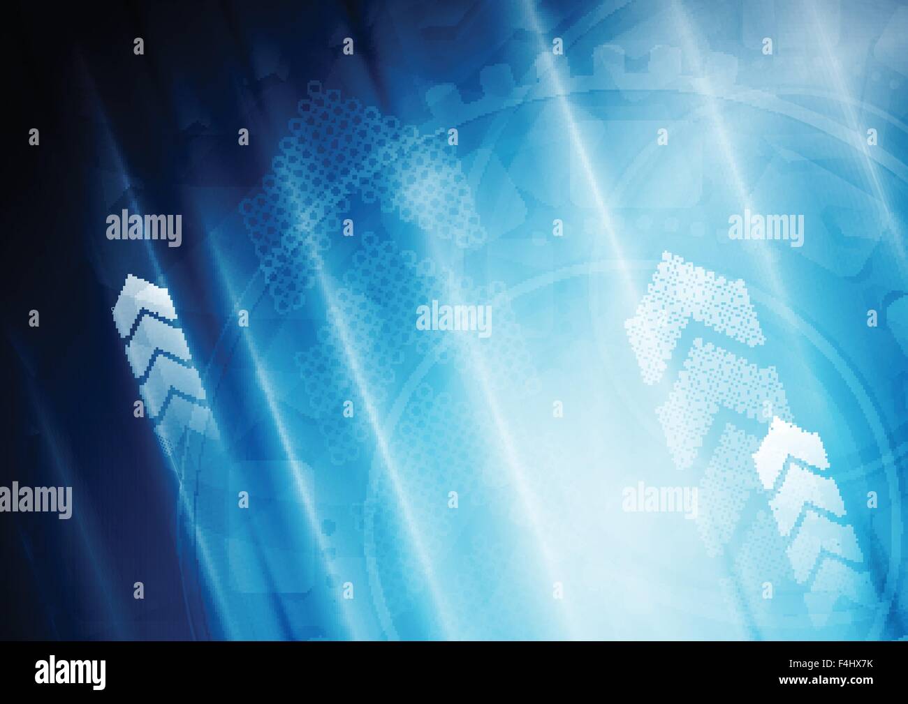Bright tech motion vector background with arrows. Shiny glowing design ...