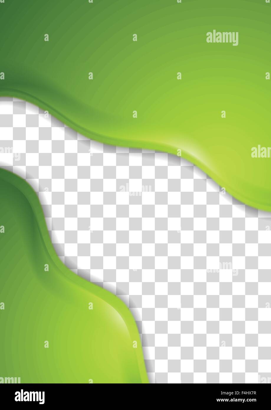 Abstract green waves bright flyer design. Vector background Stock ...